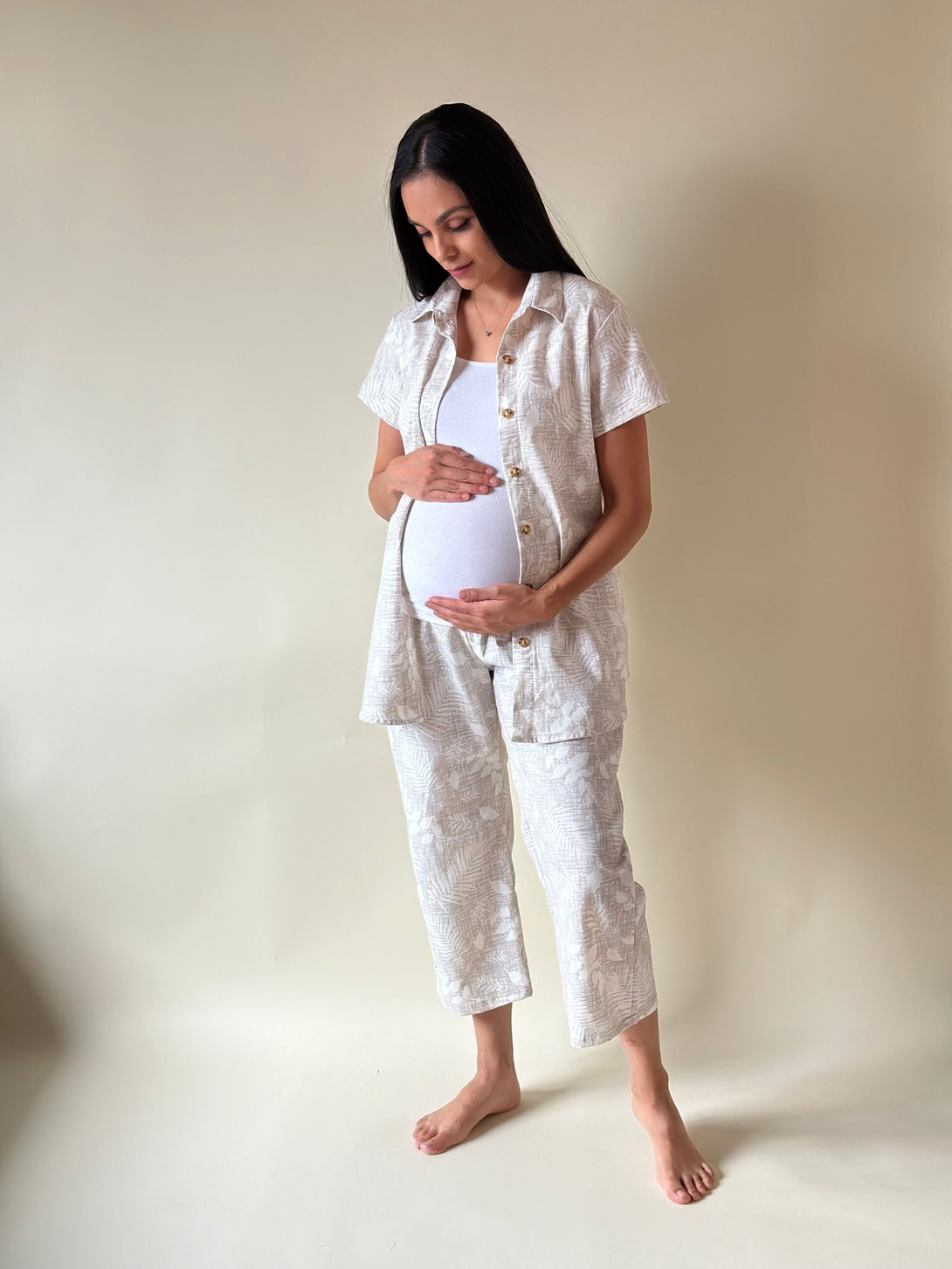 Set de embarazo Isis con LINO •Arena• – La barriguita de mamá